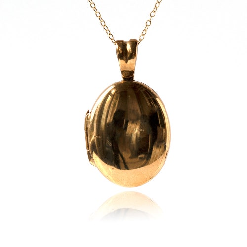 Oval Locket Necklace 9ct Solid Gold - Etsy