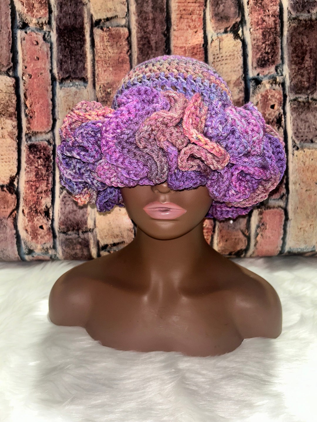 Purple Dust Crochet Ruffle Hat - Etsy