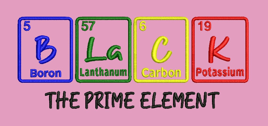 Black Periodic Table Embroidery Design - Etsy