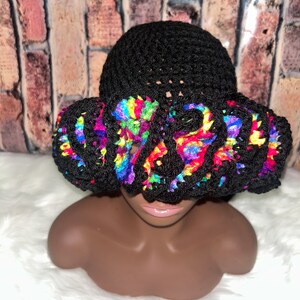 Peeking Rainbow Crochet Ruffle Hat - Etsy