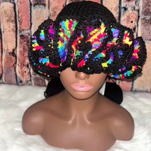 Peeking Rainbow Crochet Ruffle Hat - Etsy