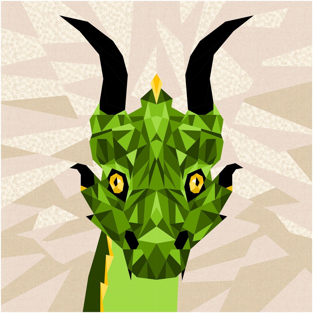 50" X 50" Geometric Dragon Foundation Paper Piecing Pattern - Etsy