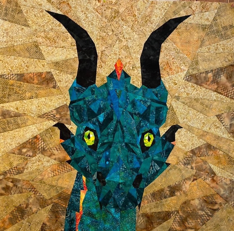 50 X 50 Geometric Dragon Foundation Paper Piecing - Etsy