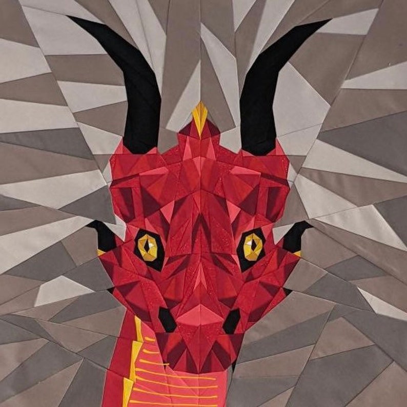 50 X 50 Geometric Dragon Foundation Paper Piecing - Etsy