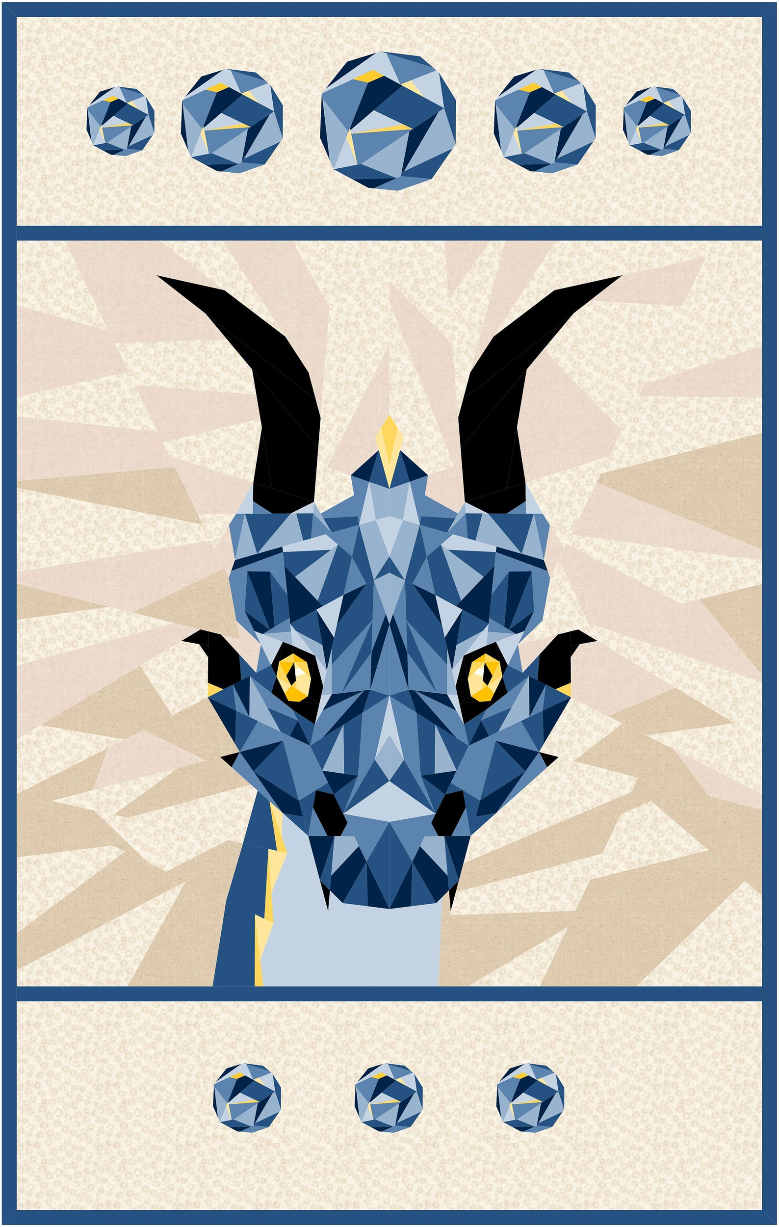 50" X 50" Geometric Dragon Foundation Paper Piecing Pattern - Etsy
