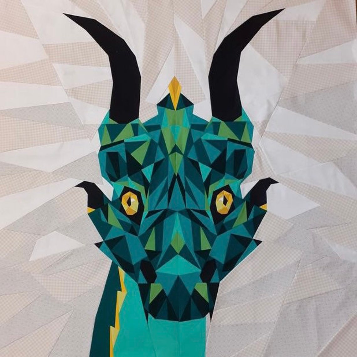 50" X 50" Geometric Dragon Foundation Paper Piecing Pattern - Etsy