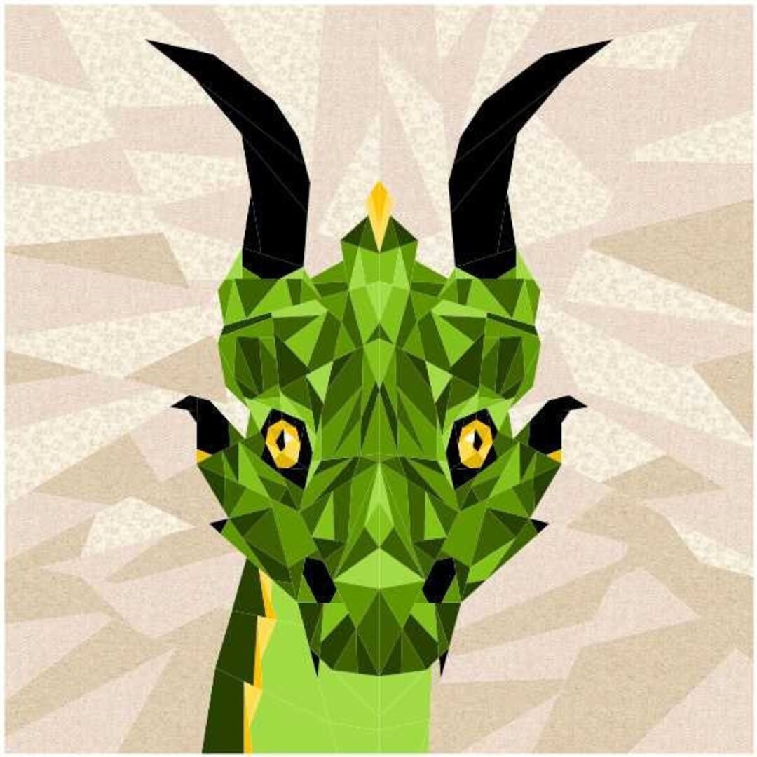 50 X 50 Geometric Dragon Foundation Paper Piecing Pattern - Etsy