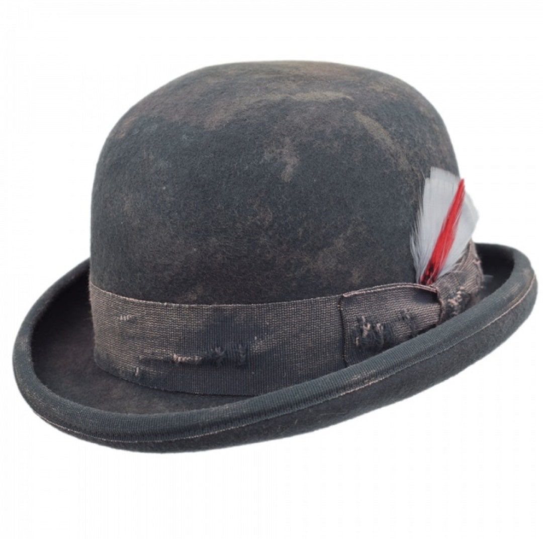 Clochard Aged Western Bowler Hat Dark Gray - Etsy