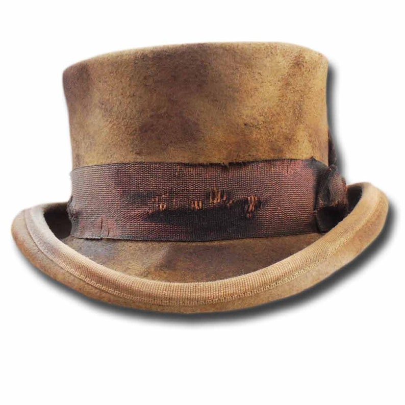 Western Desert Rat Top Hat Aged Dusty Handmade Sergio Anzani Hatmaker ...
