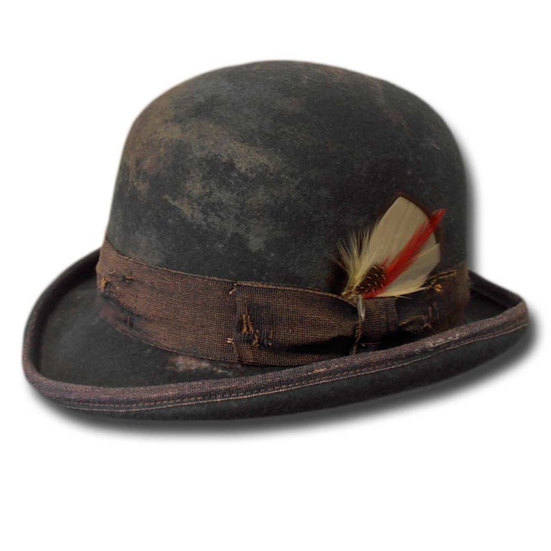 Clochard Aged Western Bowler Hat Dark Gray - Etsy