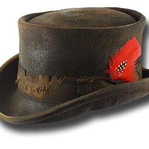 Western Desert Rat Top Hat Aged Dusty Handmade Sergio Anzani Hatmaker ...