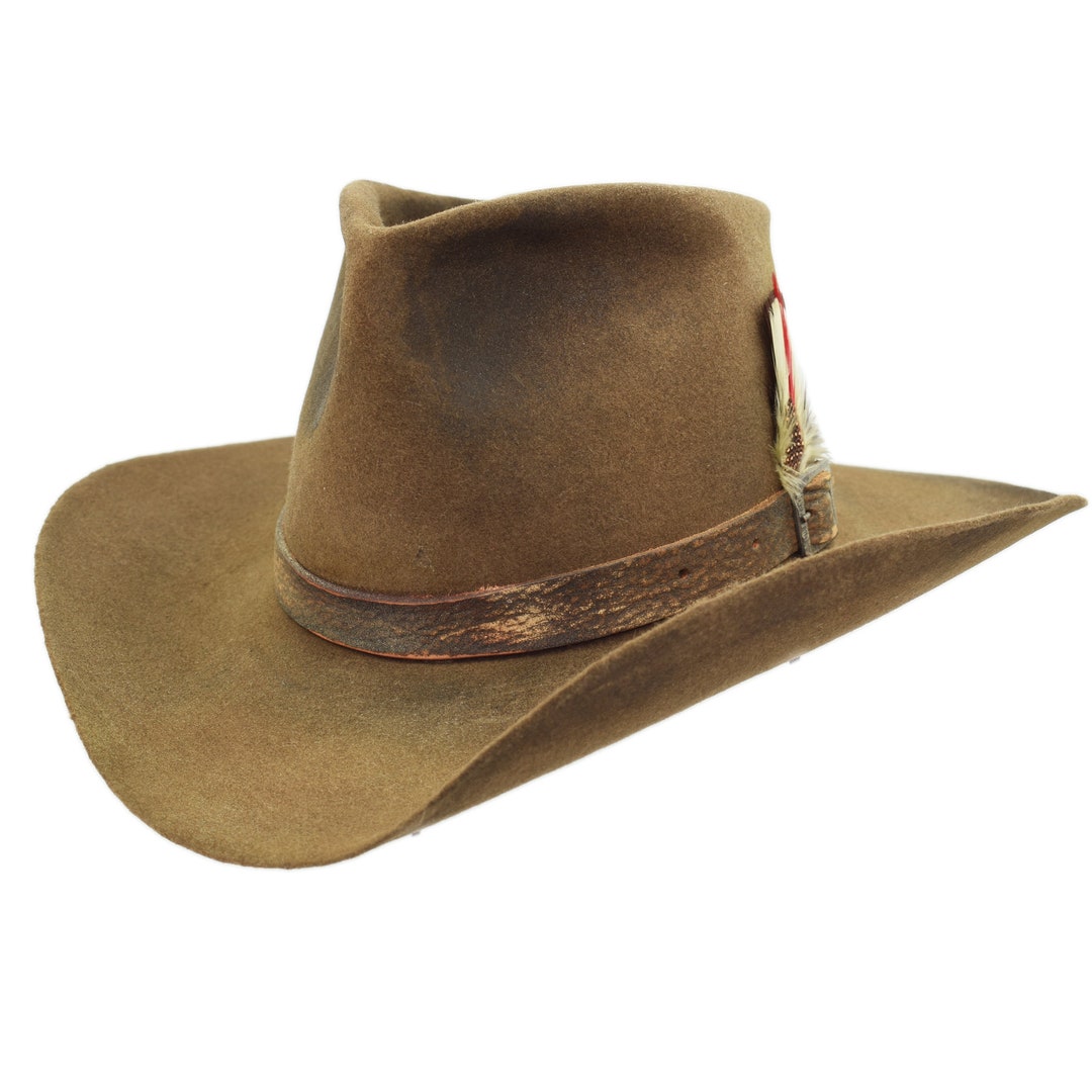 Western Hat Antiqued Dusty Bull Rider - Etsy