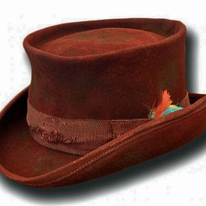 Western Desert Rat Top Hat Aged Dusty Handmade Sergio Anzani Hatmaker ...