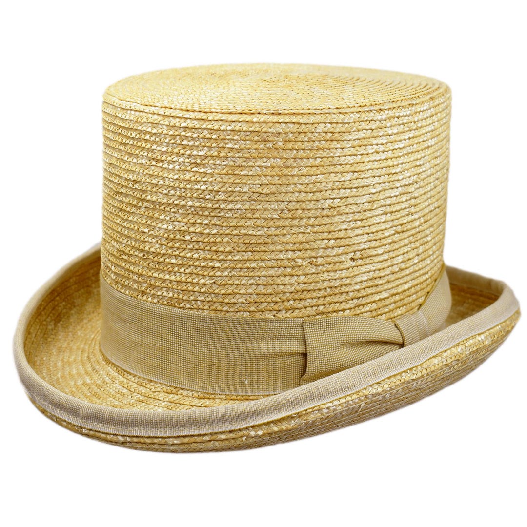 Melegari Natural Straw Top Hat - Etsy