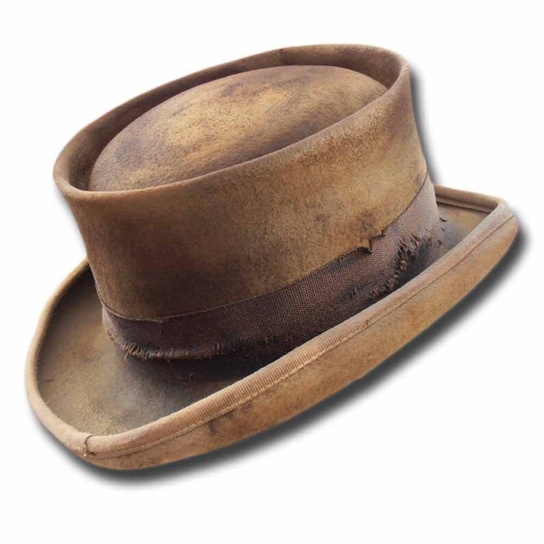 Western Desert Rat Top Hat Aged Dusty Handmade Sergio Anzani Hatmaker ...