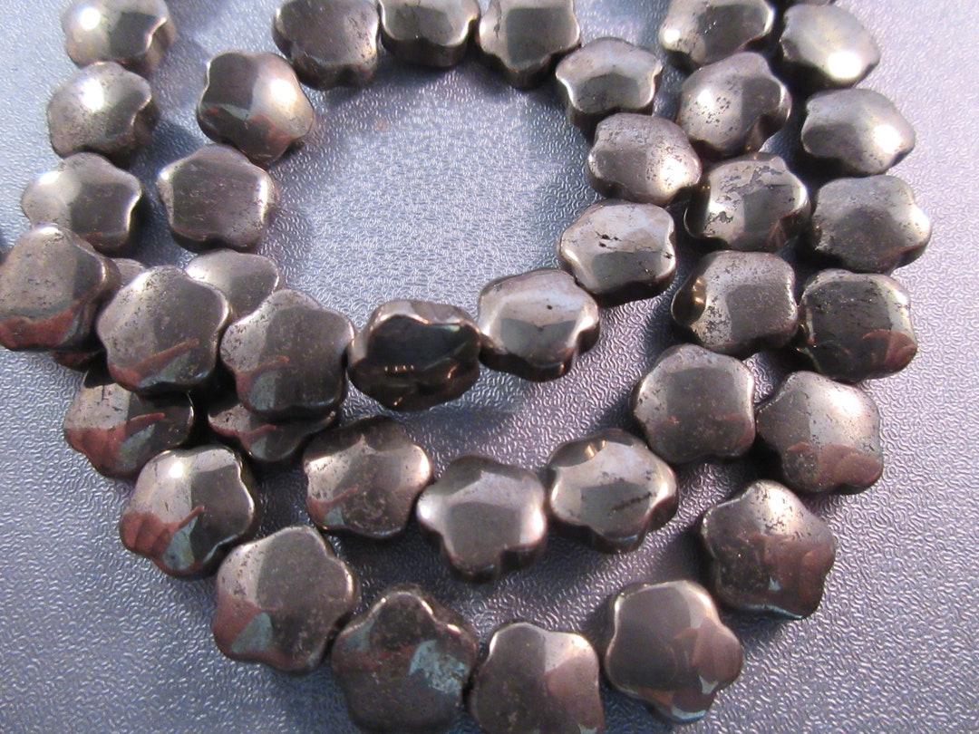 Pyrite Flower Shape Beads 36pcs - Etsy