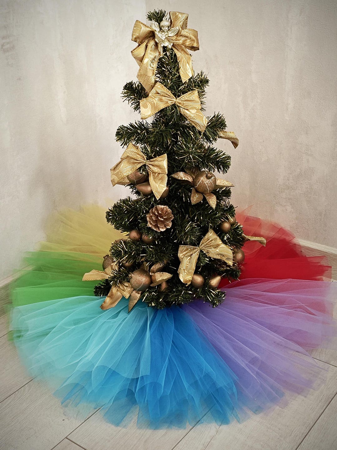 Tree Skirt Tutu Christmas Rainbow Tree Skirt Tulle Tutu Tree Tutu - Etsy