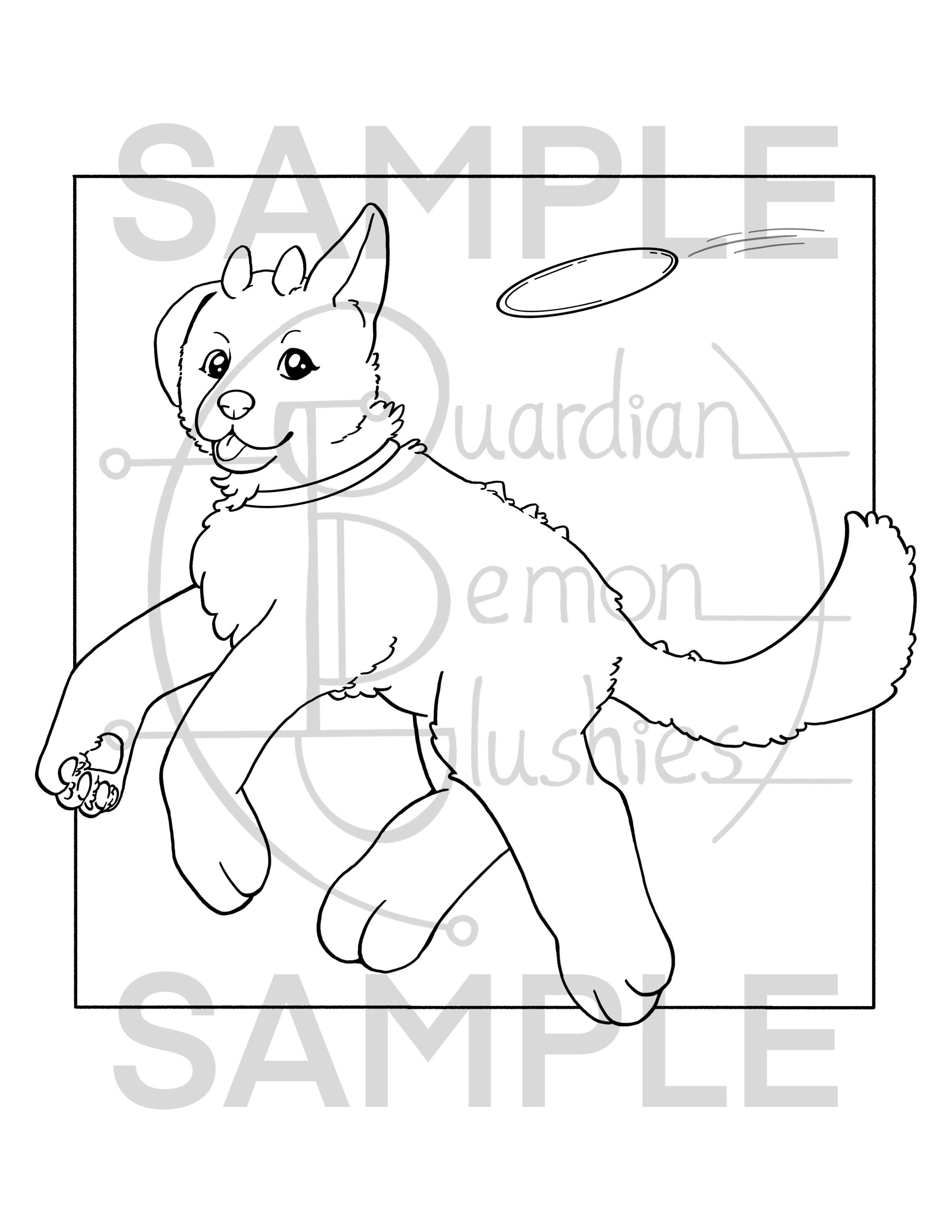 Fetch! Hellpuppy - Printable Coloring Page - Etsy