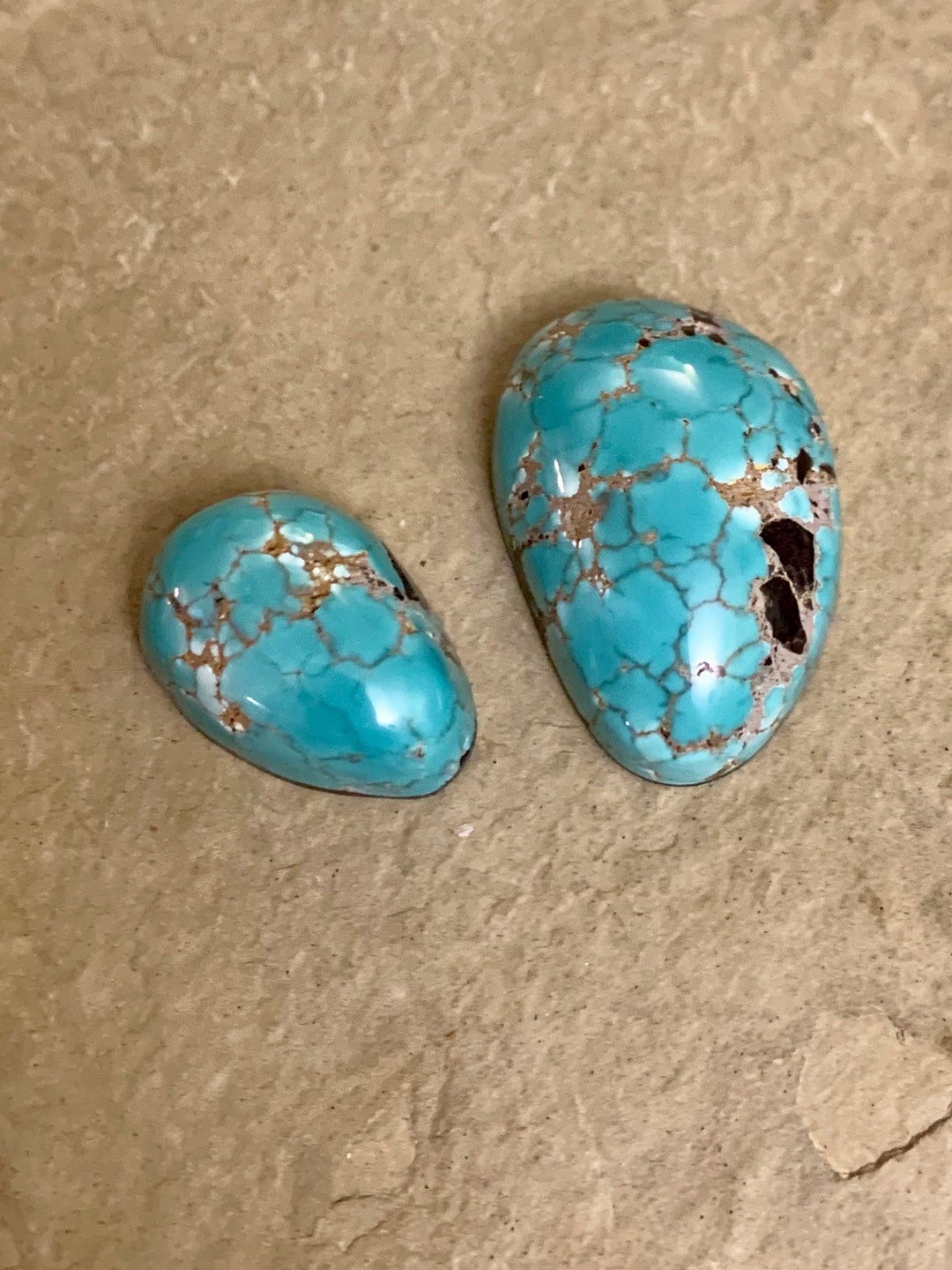 Stunning High Grade Carico Lake Turquoise Cabochons, Collector Grade ...