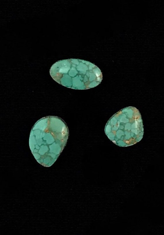High Grade Nevada Spiderweb Turquoise Cabochon Matched Trio - Etsy UK