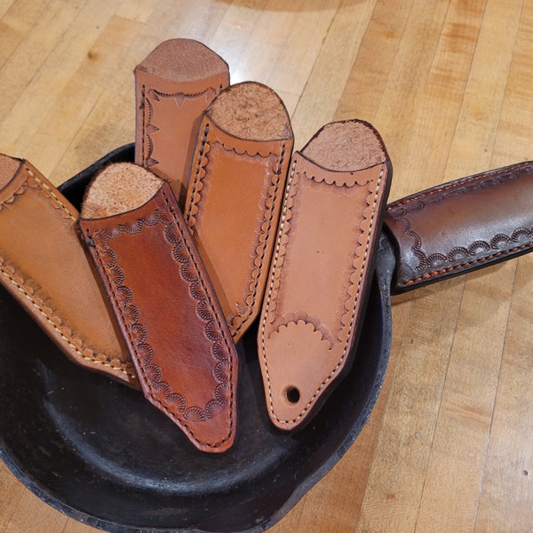 Leather Cast Iron Skillet Handle Cover - Etsy