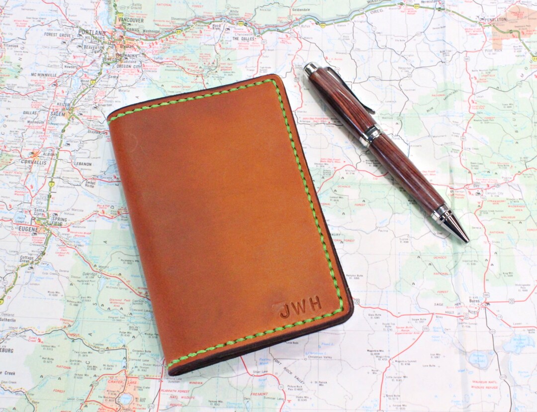 Leather Field Notebook Cover With Card Slots. Fits 3.5 X 5" Notes ...