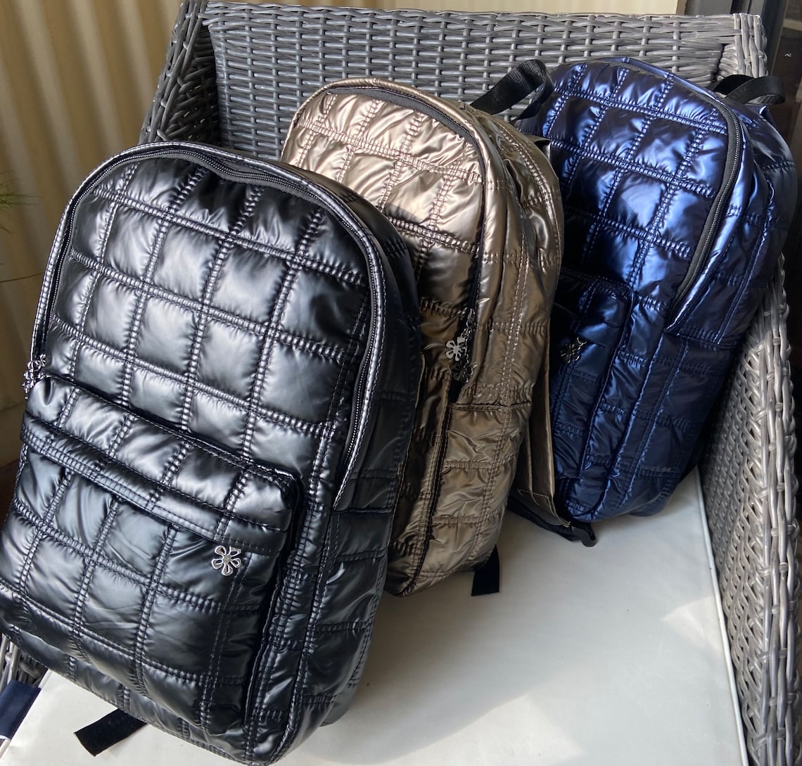 Puffer Quilted Backpack, School Bag, Work Bag, Sport Bag, Laptop ...