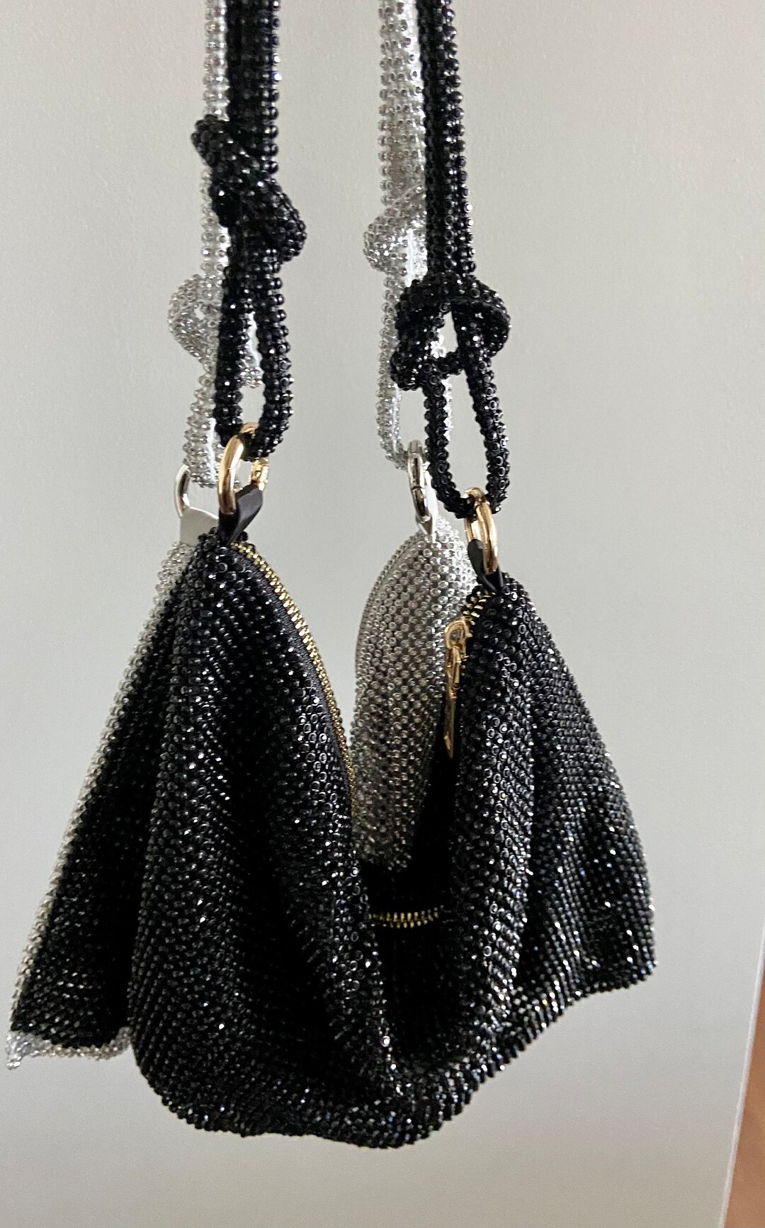 Rhinestone Shoulder Bag, Evening Bag, Wedding, Slouchy Silhouette, Top ...