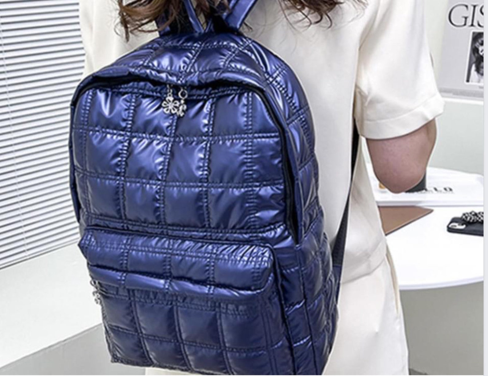 Puffer Quilted Backpack, School Bag, Work Bag, Sport Bag, Laptop ...