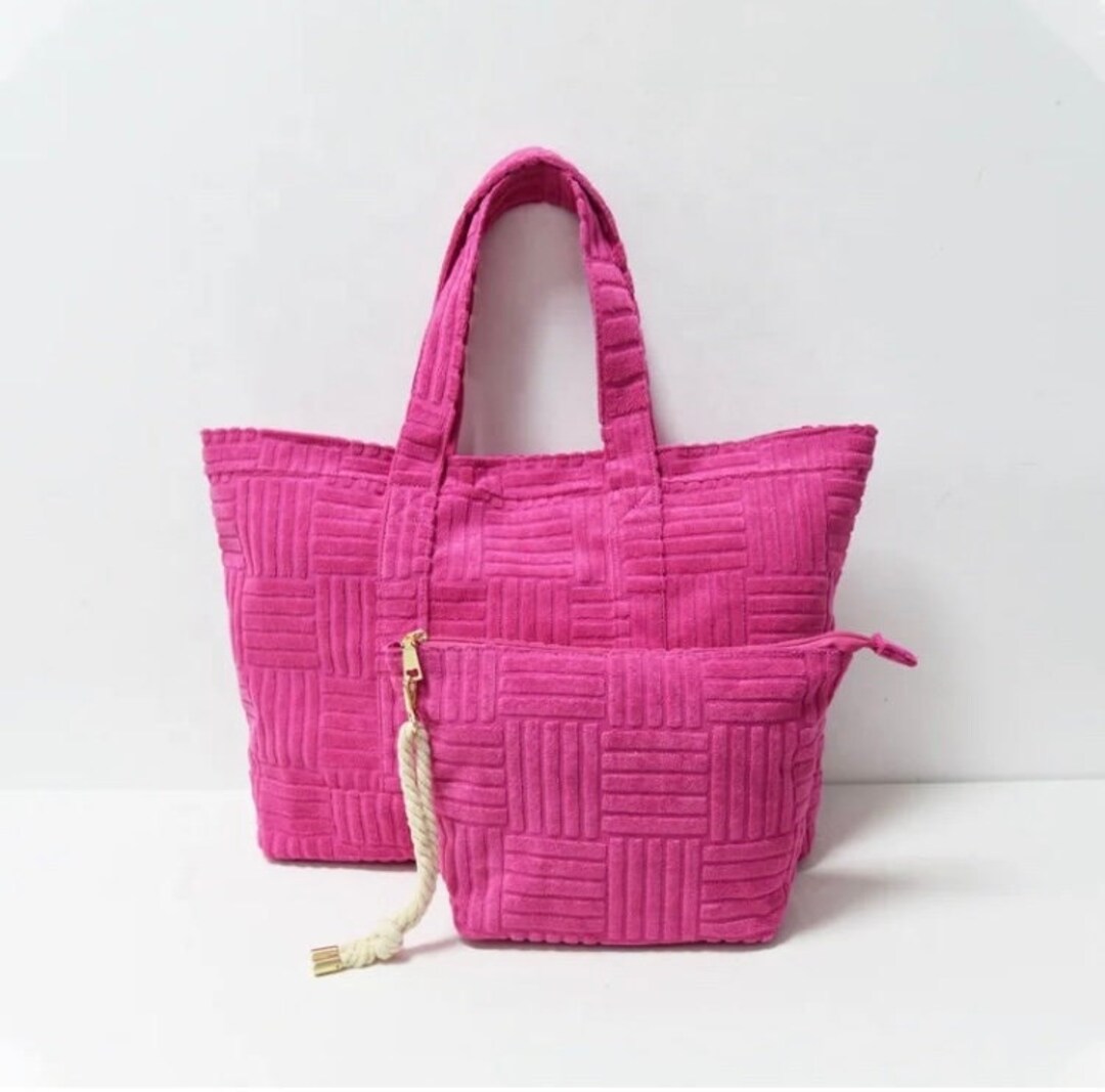 Terry Beach Bag Set, Terry Beach Tote Set, 2 Piece Beach Bag - Etsy