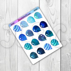 Blue Balloon Stickers AD005 - Etsy