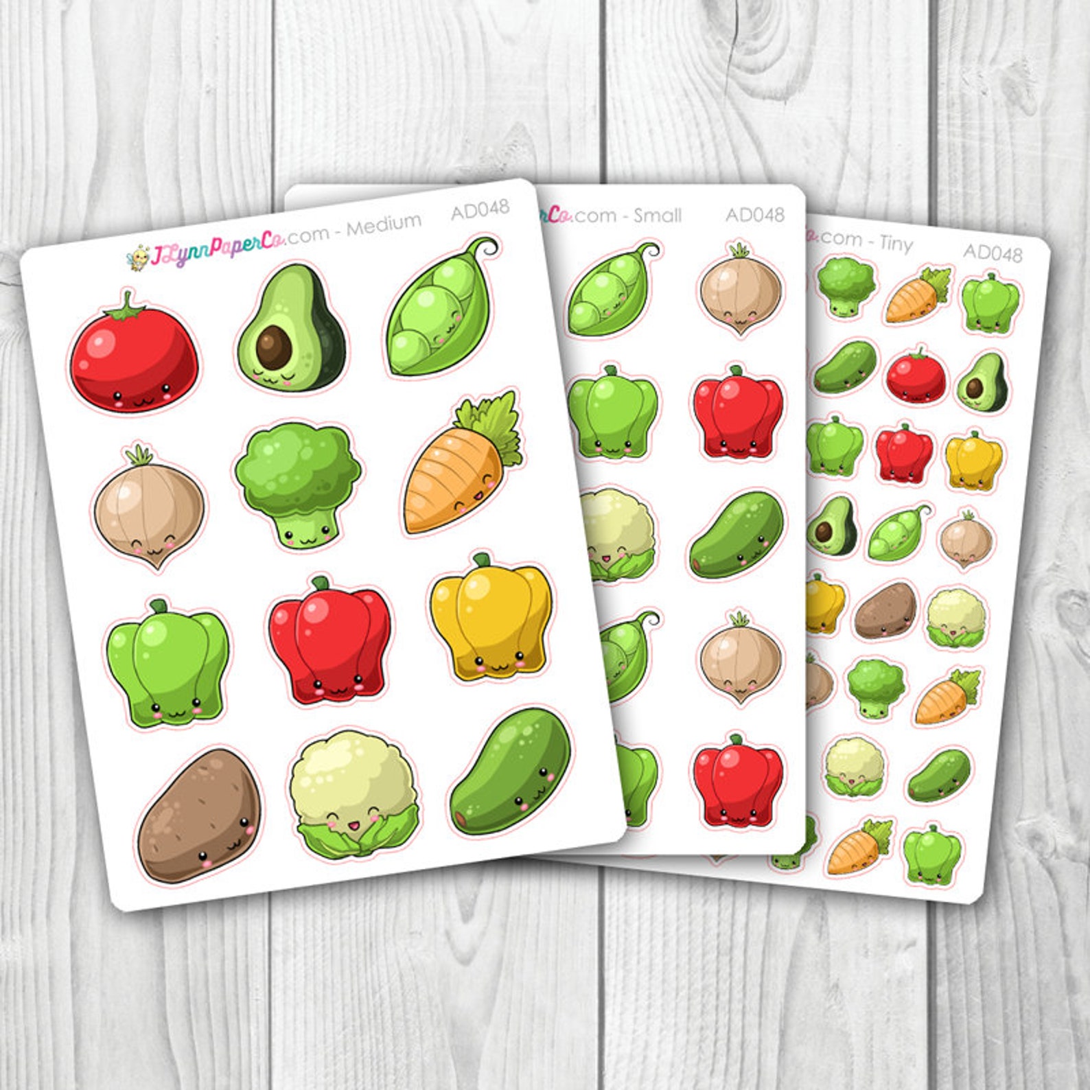 Kawaii Veggie Stickers | AD048 - Etsy
