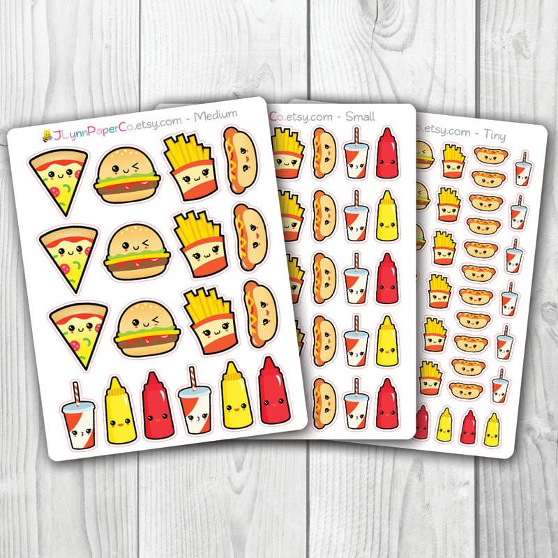 Kawaii Junk Food Stickers AV002 | Etsy