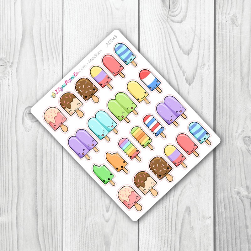 Kawaii Popsicle Stickers | AD043 - Etsy