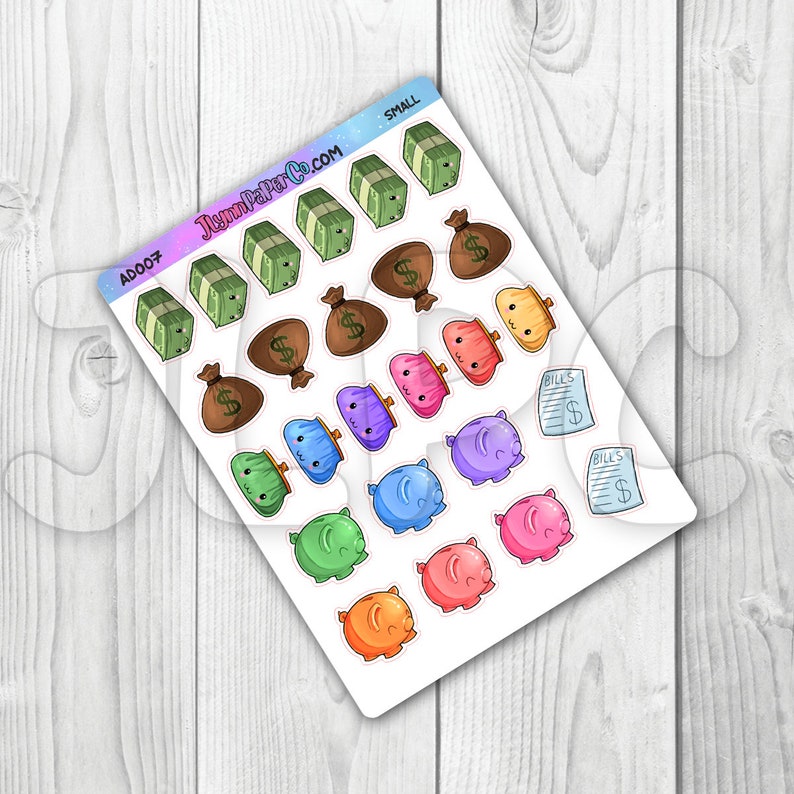 Kawaii Money Stickers AD007 - Etsy