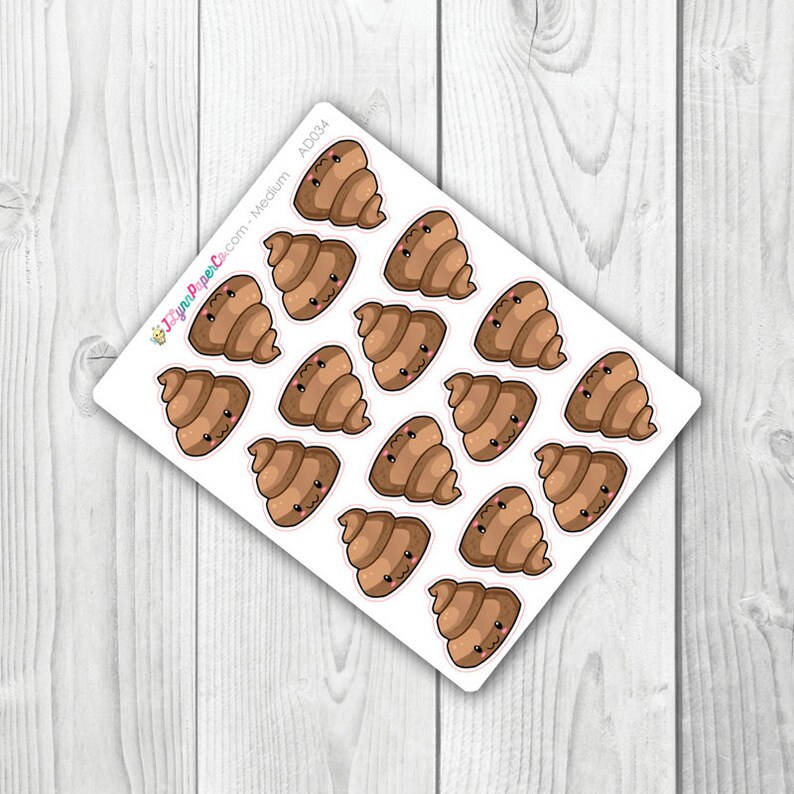 Kawaii Poo Stickers AD034 - Etsy