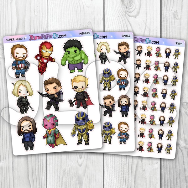 Super Hero Stickers - Etsy