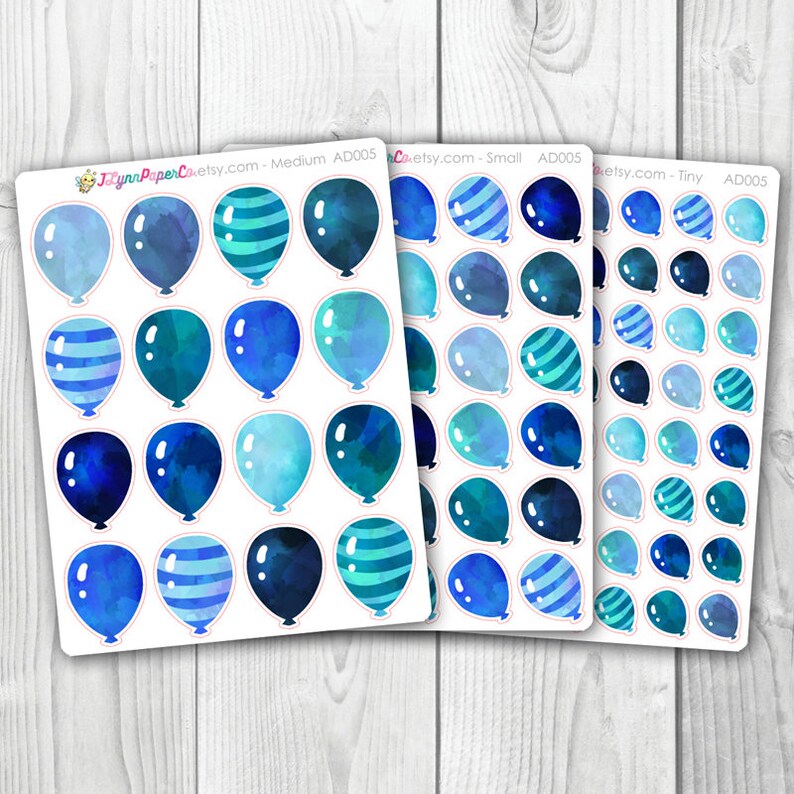 Blue Balloon Stickers AD005 - Etsy