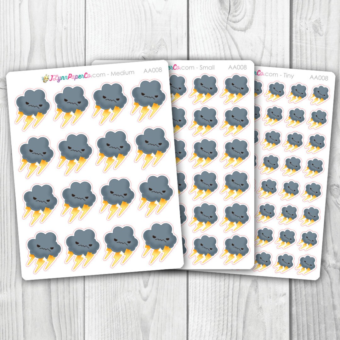 Kawaii Stormy Weather Stickers | AA008 - Etsy