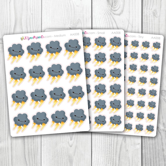 Kawaii Stormy Weather Stickers AA008 | Etsy