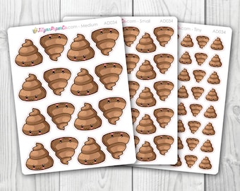 MINI Happy Dog Poop Clean up Reminder Kawaii Stickers Erin - Etsy