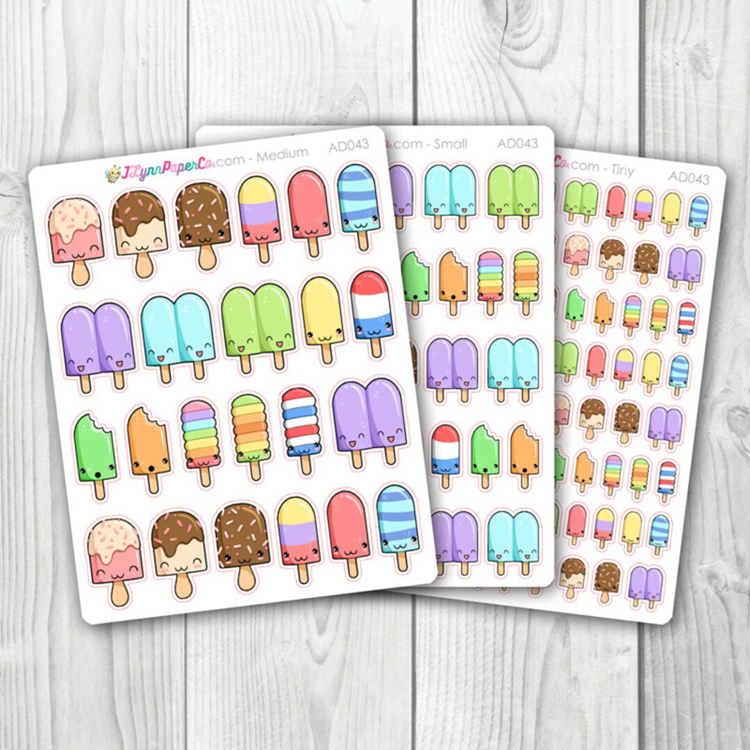 Kawaii Popsicle Stickers | AD043 - Etsy