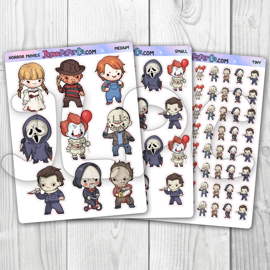 Horror Movie Character Stickers - Etsy