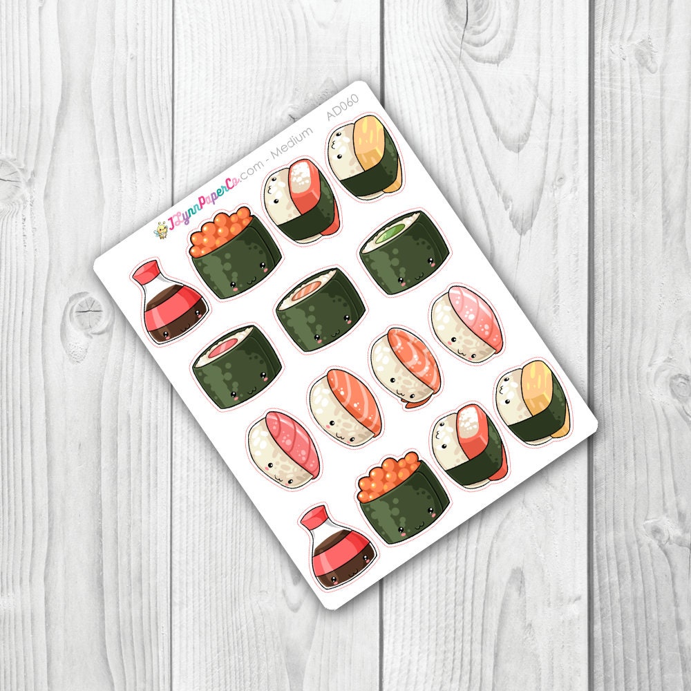 Kawaii Sushi Deco Stickers AD060 | Etsy