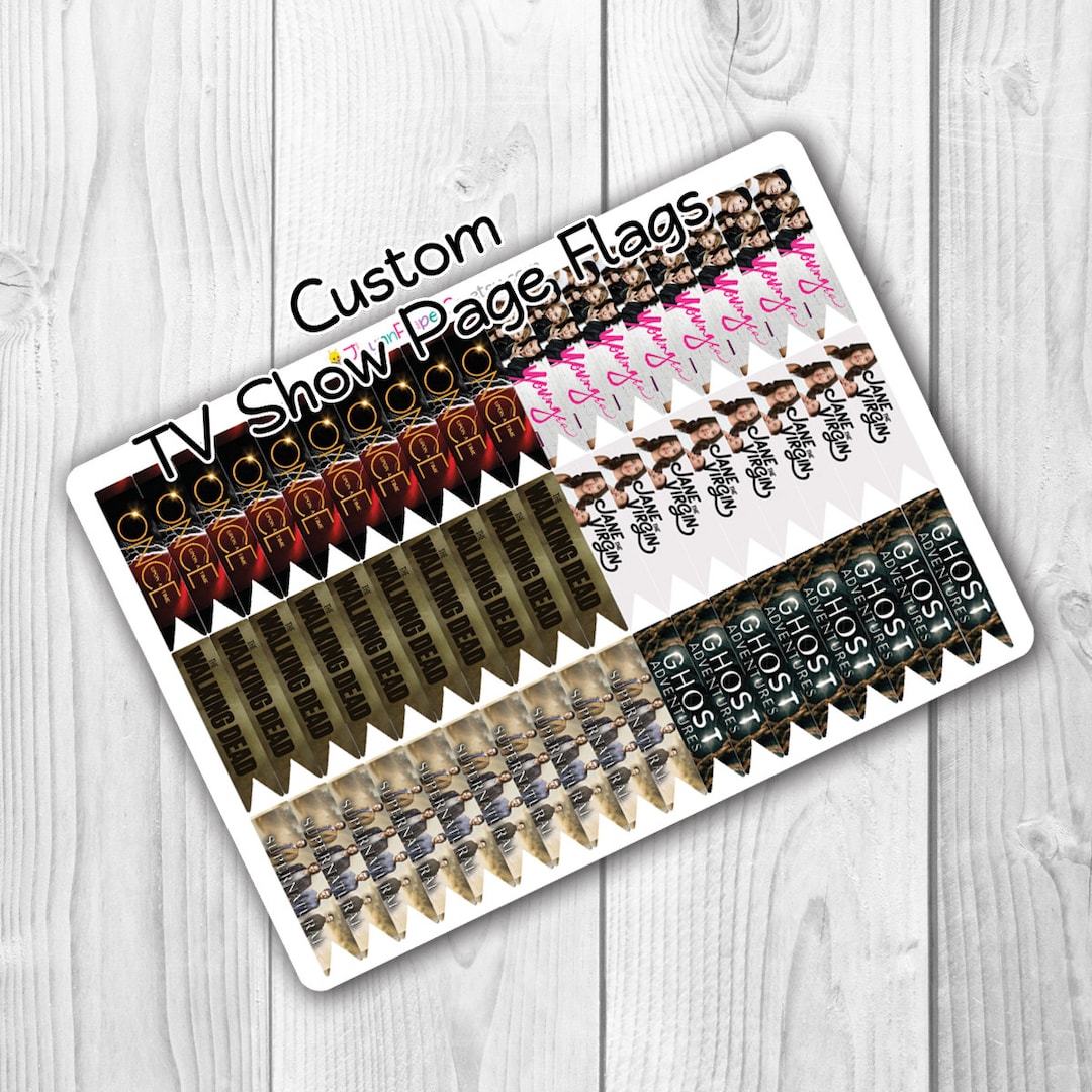 Custom TV Show Page Flag Stickers - Etsy