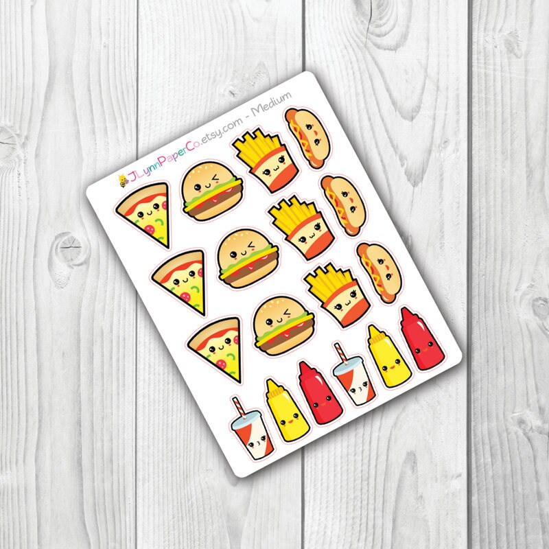 Kawaii Junk Food Stickers AV002 | Etsy