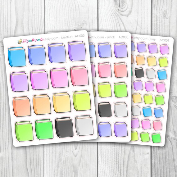 Pastel Book Stickers AD003 | Etsy