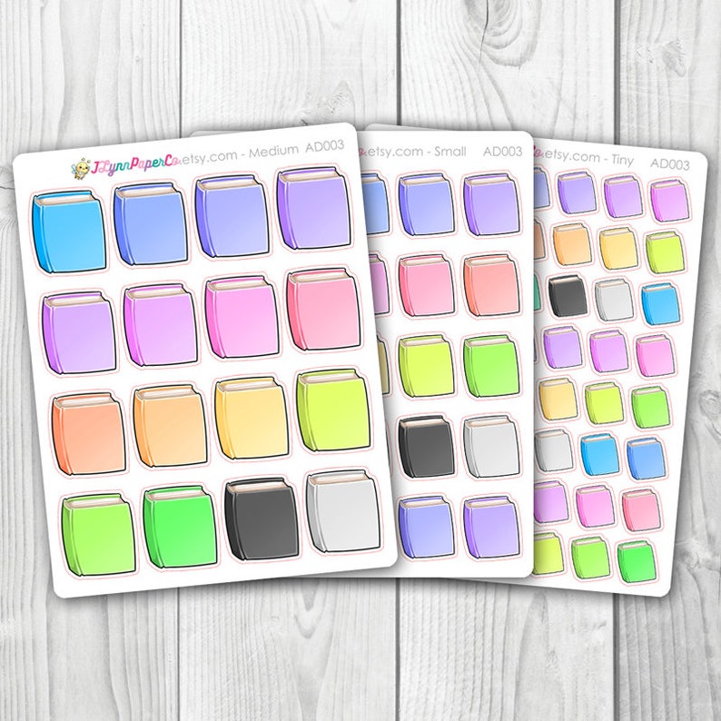 Pastel Book Stickers AD003 | Etsy