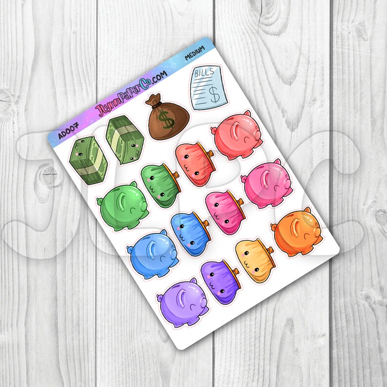 Kawaii Money Stickers AD007 - Etsy