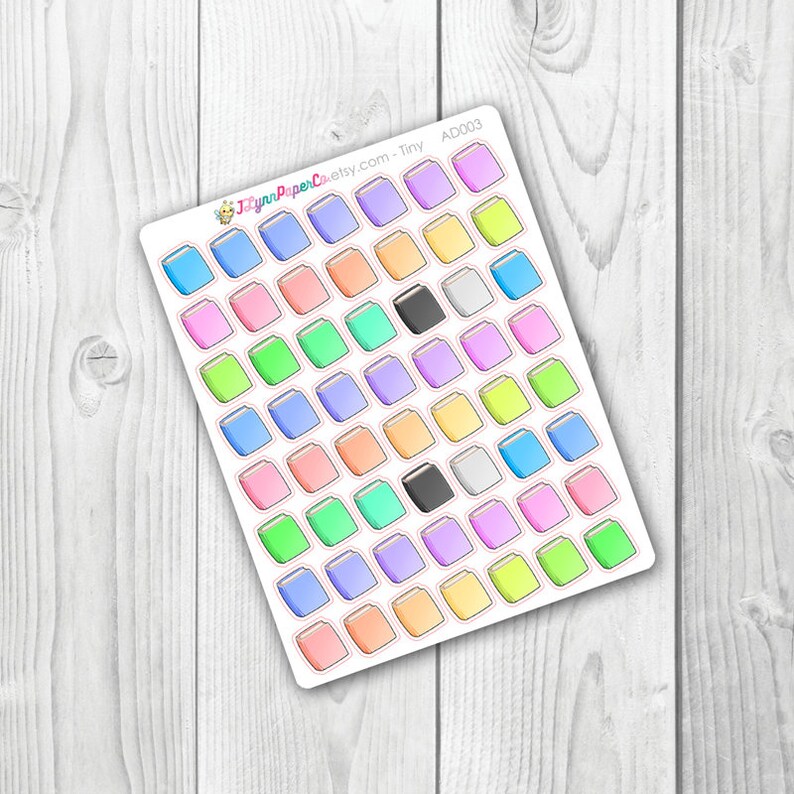 Pastel Book Stickers AD003 | Etsy